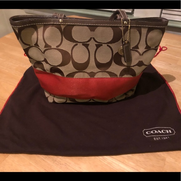 Coach | Bags | Coach Signature Logo Reversible Shoulder Purse | Poshmark
